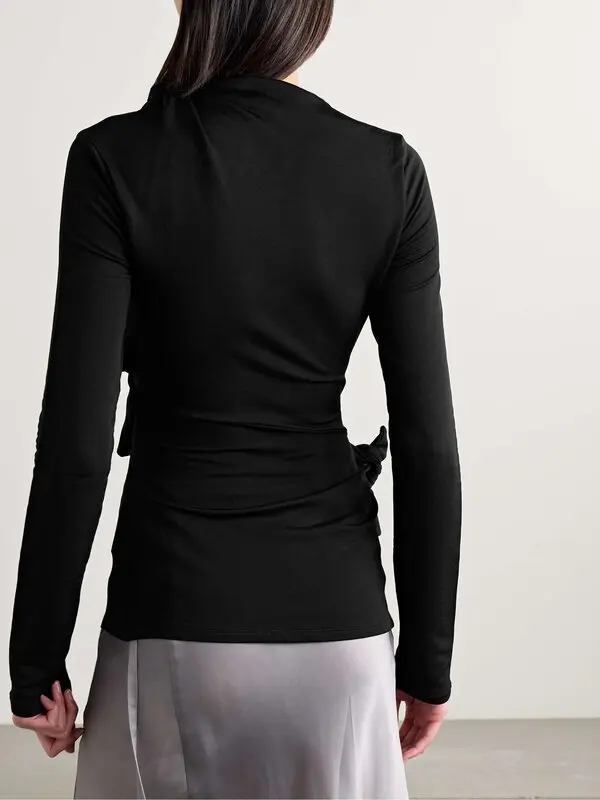 Acne Studios Cutout Knotted Ruched Top