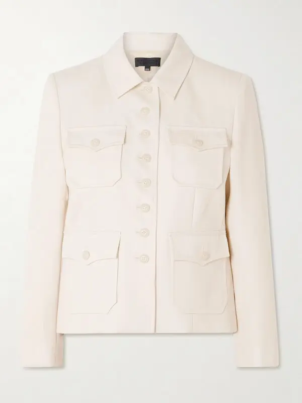 NILI LOTAN Jamison Wool-twill Jacket - Neutrals