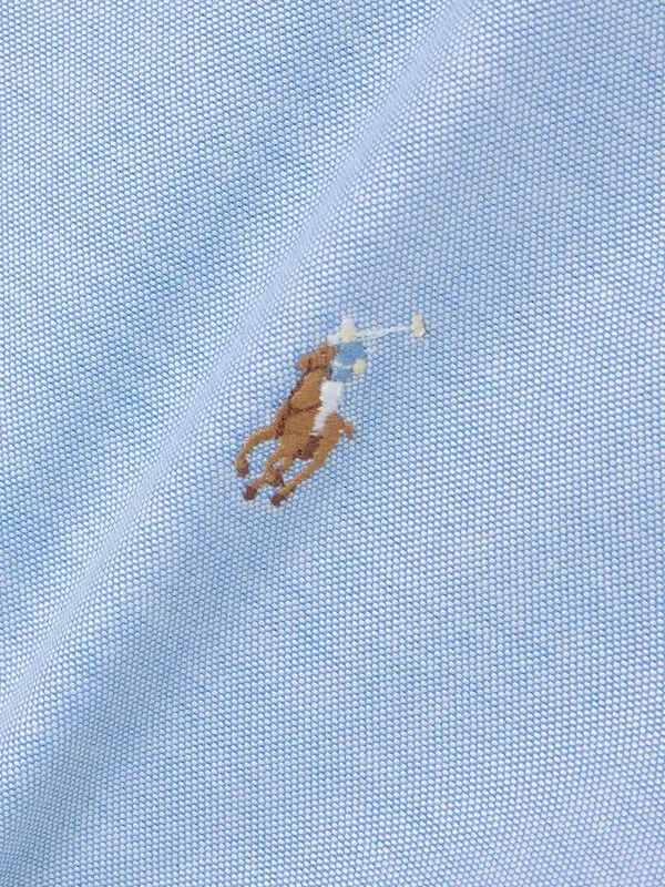 Polo Ralph Lauren Embroidered Cotton-blend Oxford Shirt - Blue