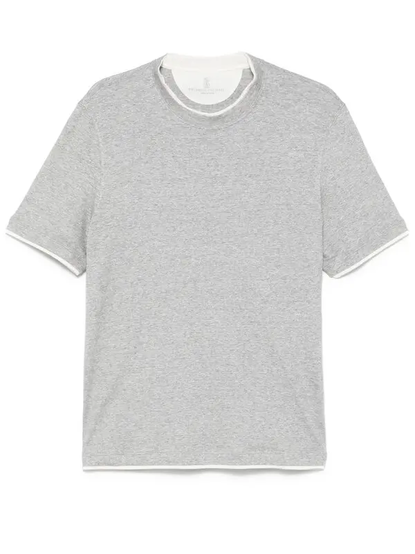 Brunello Cucinelli Mélange-effect T-shirt - Grey