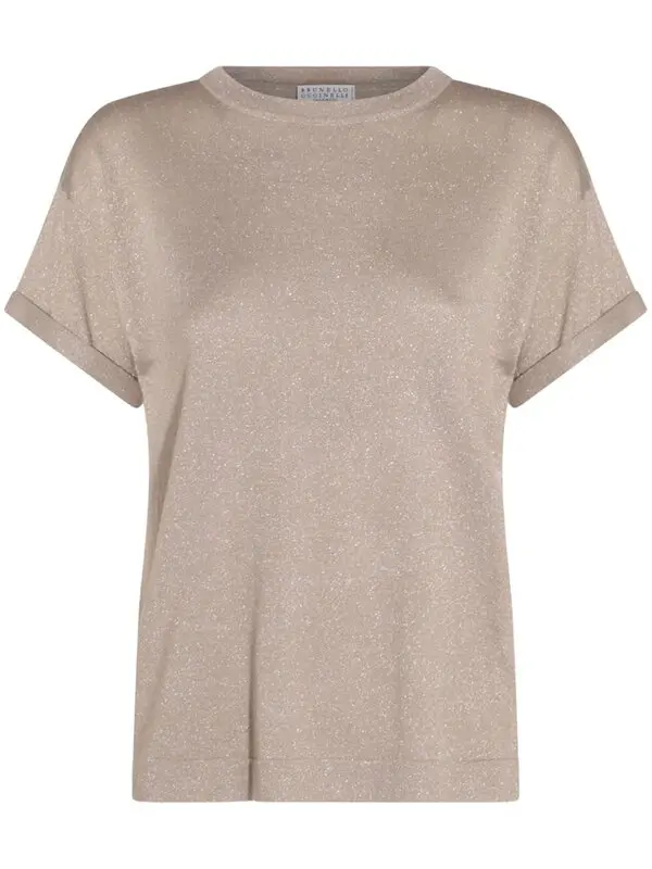 Brunello Cucinelli Glitter T-shirt - Neutrals