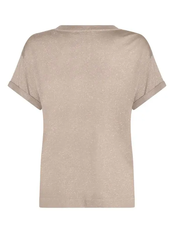 Brunello Cucinelli Glitter T-shirt - Neutrals