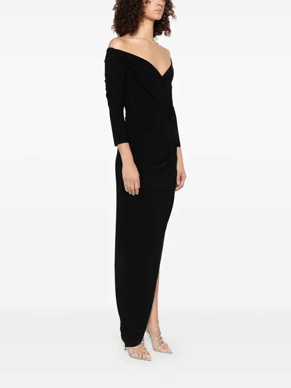 Norma Kamali Side-drape Off-shoulder Gown