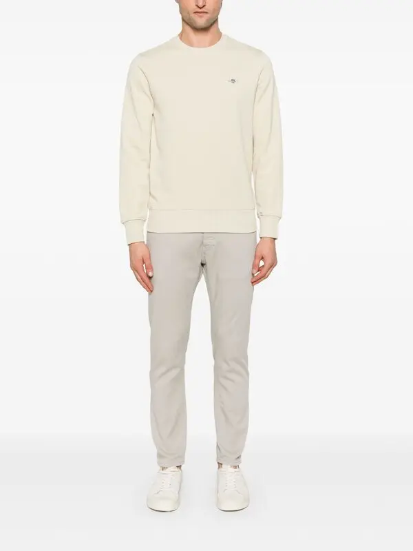 Gant Shield-motif Crew-neck Sweatshirt - Neutrals