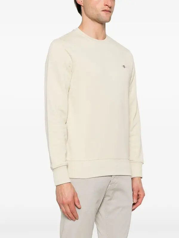 Gant Shield-motif Crew-neck Sweatshirt - Neutrals