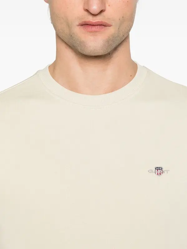 Gant Shield-motif Crew-neck Sweatshirt - Neutrals