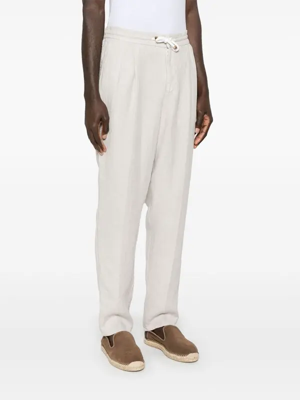 Brunello Cucinelli Linen Trousers - Neutrals