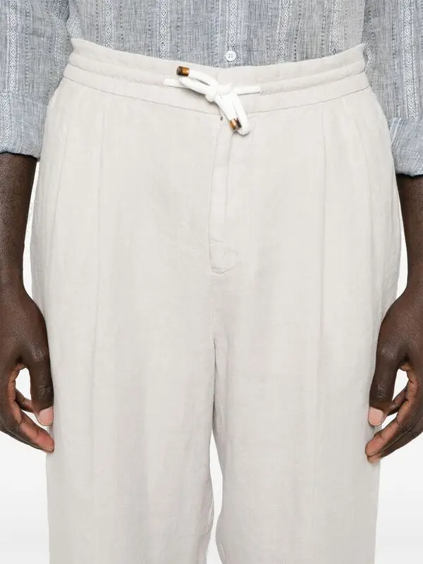 Brunello Cucinelli Linen Trousers - Neutrals