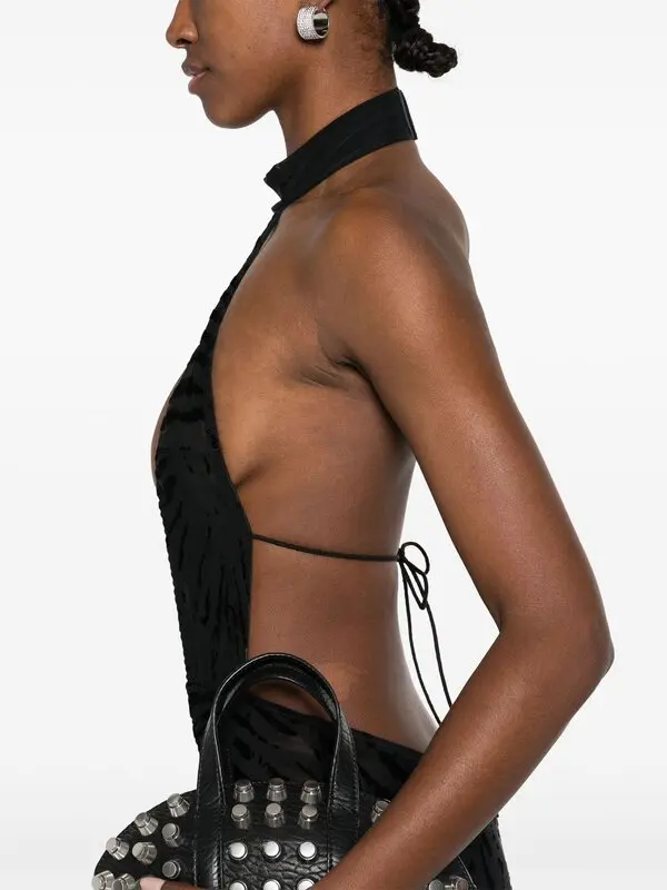 poster girl backless dress Bare Backless Halterneck Maxi Dress Black Zebra Print main image 1
