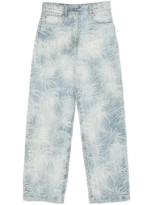Palm Angels Jacquard Straight Leg Jeans