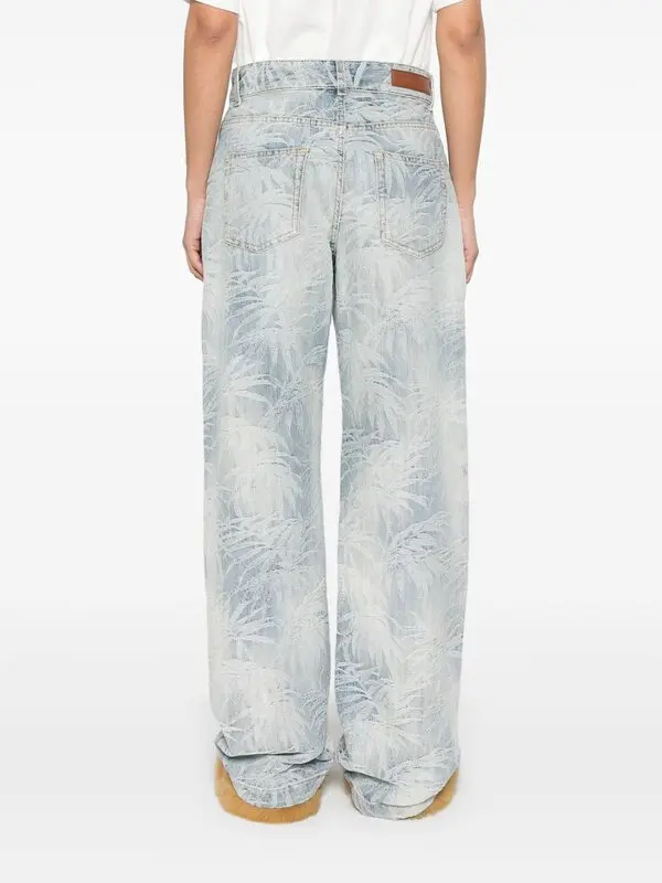 Palm Angels Jacquard Straight Leg Jeans