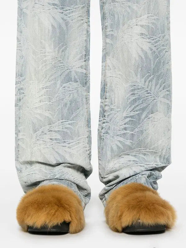 Palm Angels Jacquard Straight Leg Jeans