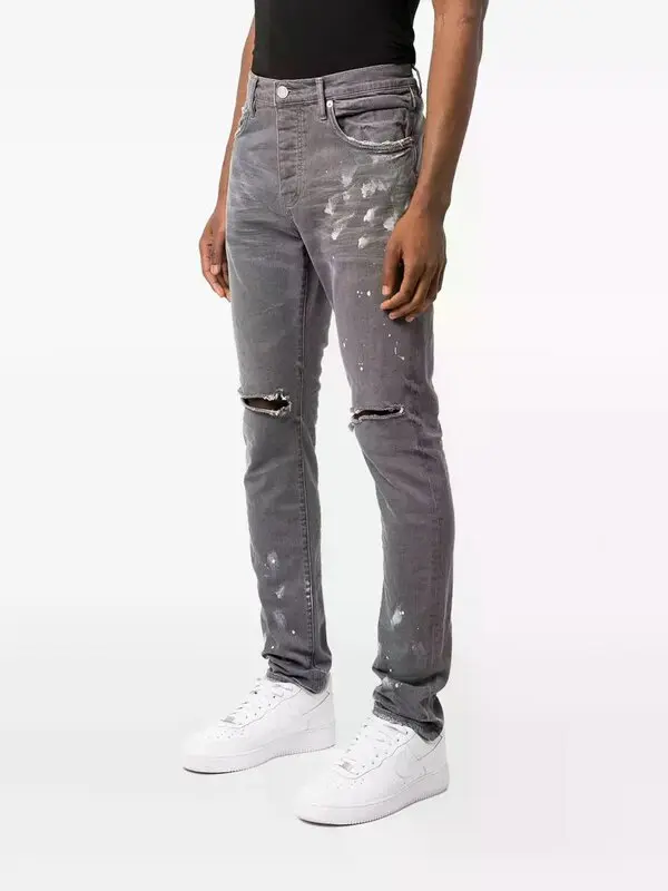 PURPLE BRAND Knee Slit Denim - Grey
