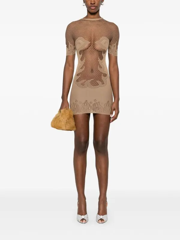 Poster Girl Pin Up Mini Dress In Neutrals - 18% Off | Editorialist
