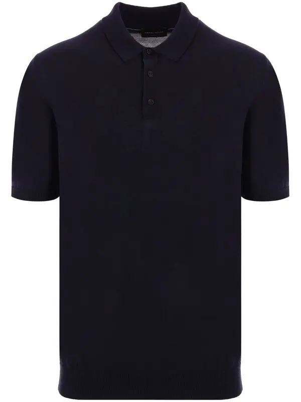 ROBERTO COLLINA Cotton Polo Shirt - Blue
