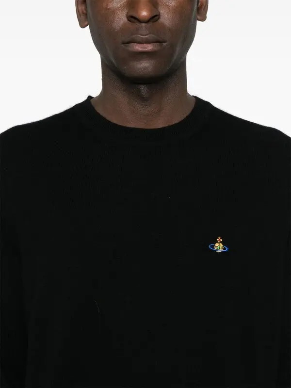 VIVIENNE WESTWOOD Orb Logo Crew-neck Sweater - Black