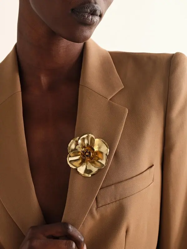 JENNIFER BEHR Plated Gladiolus Brooch - Gold