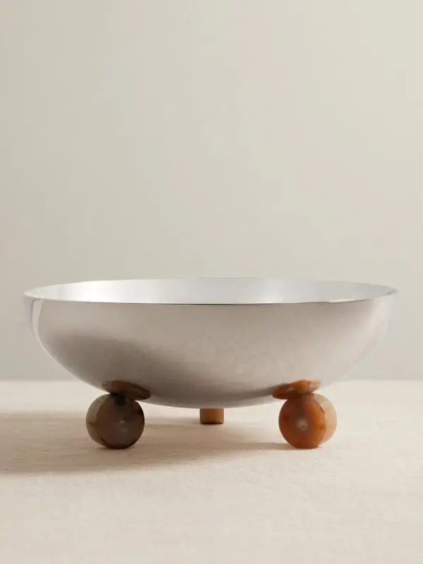 Brunello Cucinelli Plated And Horn Bowl - Silver