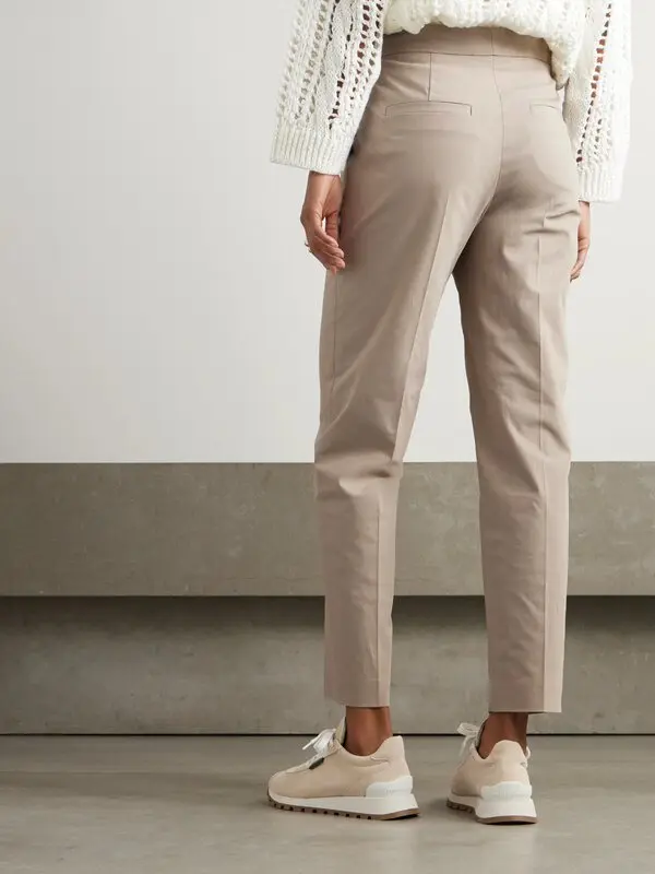 Brunello Cucinelli Cotton-blend Twill Tapered Pants