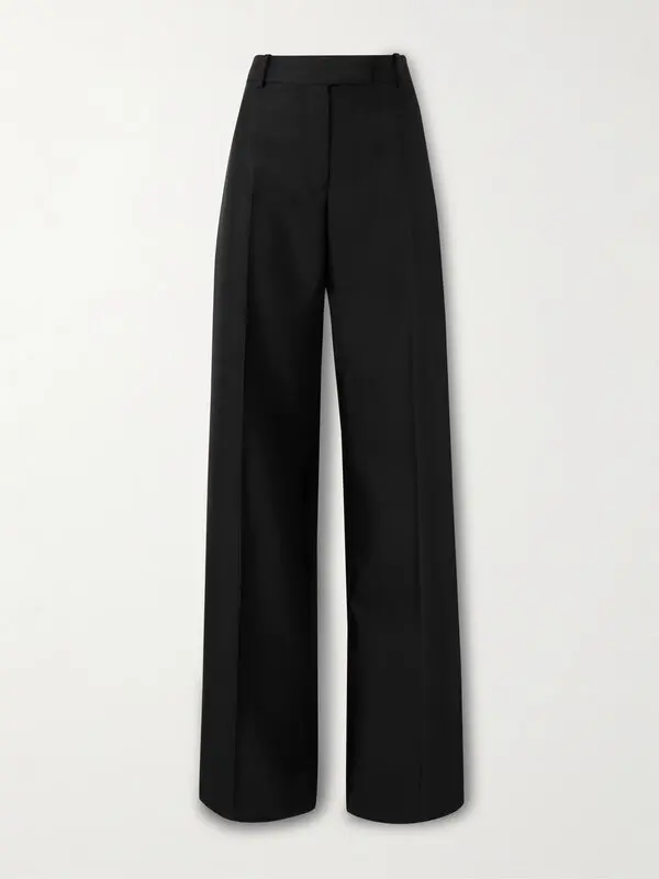 Alexander McQueen Wool And Mohair-blend Wide-leg Trousers