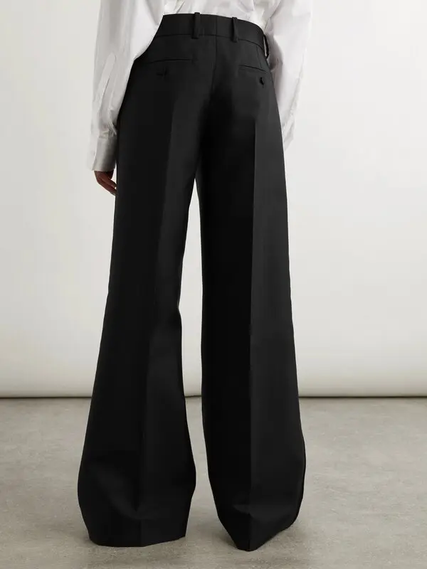 Alexander McQueen Wool And Mohair-blend Wide-leg Trousers