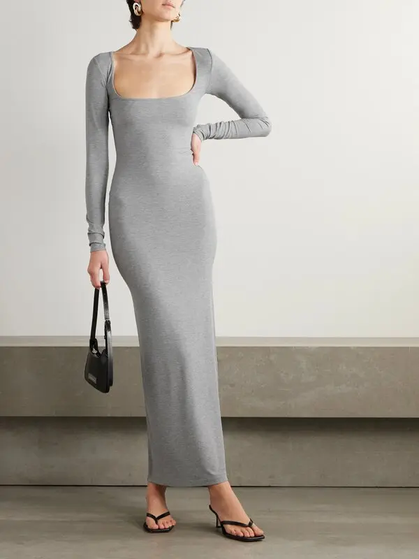 Skims Soft Lounge Long Sleeve Dress - Gray - 50% Off | Editorialist