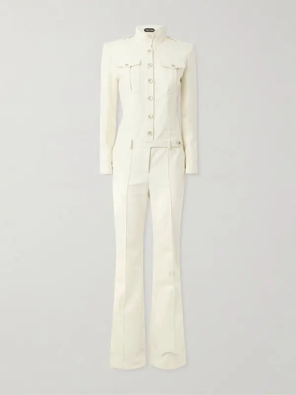 TOM FORD Cotton-twill Jumpsuit - Off-white