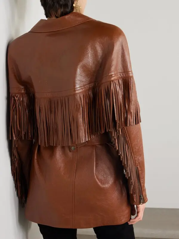 Chloé Belted Fringed Leather Jacket