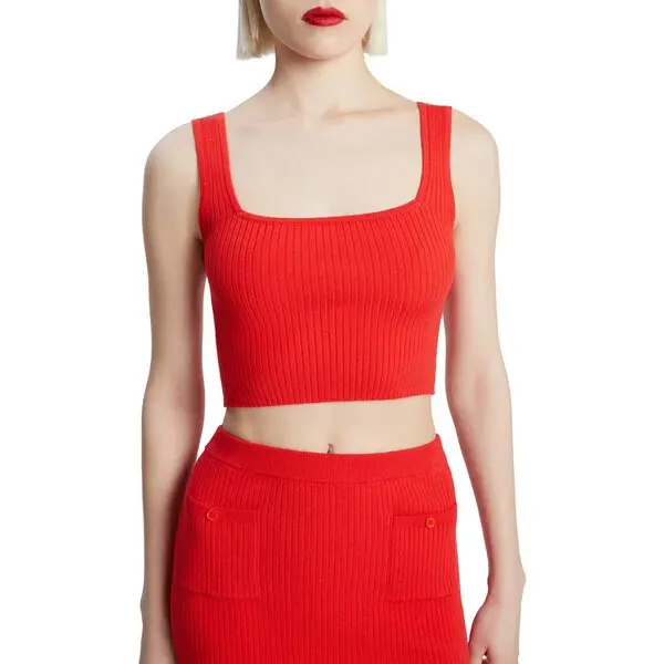 Bardot Sarita Ribbed Crop Tank