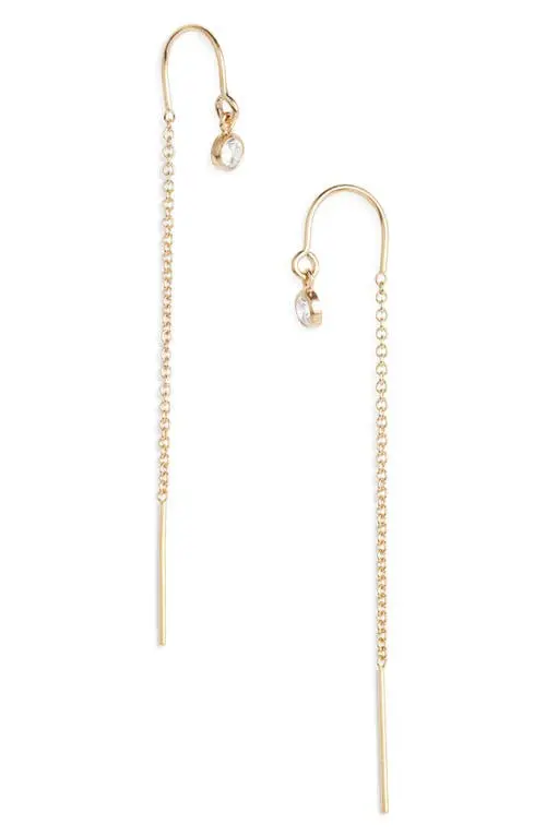 SET & STONES Kenzie Cubic Zirconia Threader Earrings - Gold