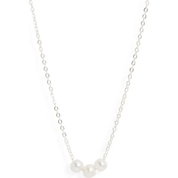 SET & STONES Caroline Genuine Freshwater Pearl Necklace - Silver