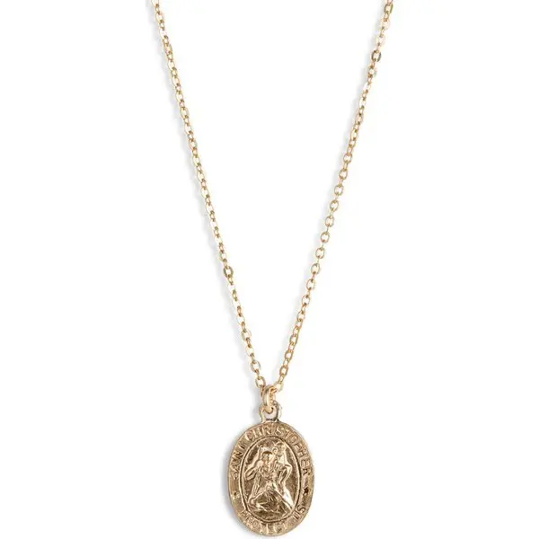 SET & STONES St. Christopher Charm Necklace - Gold