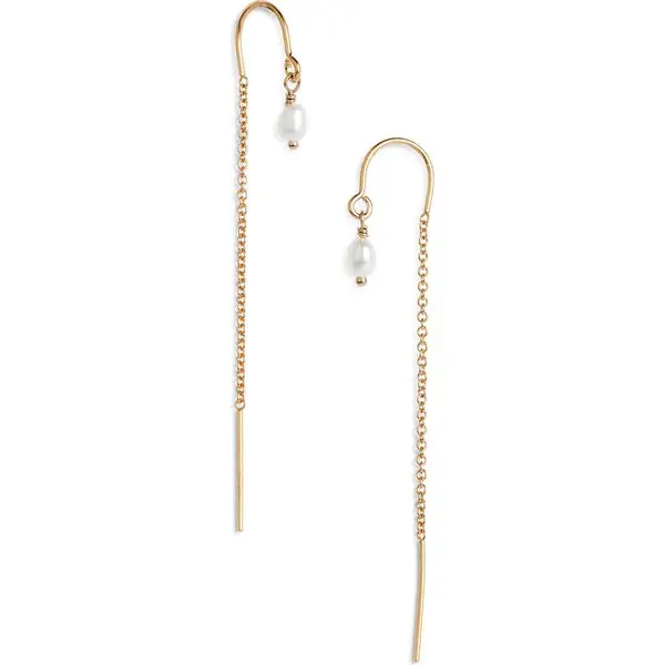 SET & STONES Madeline Freshwater Pearl Threader Earrings - Gold