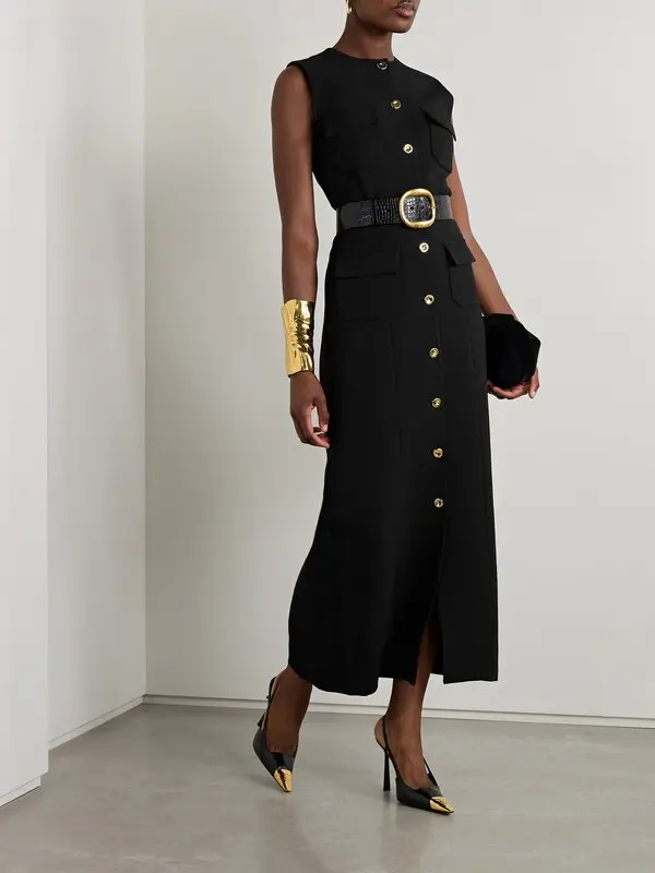 brandon maxwell crepe midi dress Brandon Maxwell Ivory Crepe Midi Dress - Meghan Markle Dresses