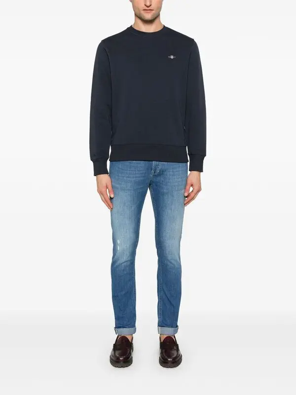 Gant Shield-motif Crewneck Sweatshirt - Blue