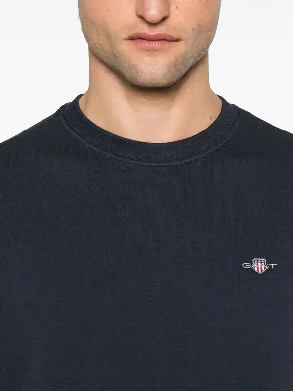 Gant Shield-motif Crewneck Sweatshirt - Blue