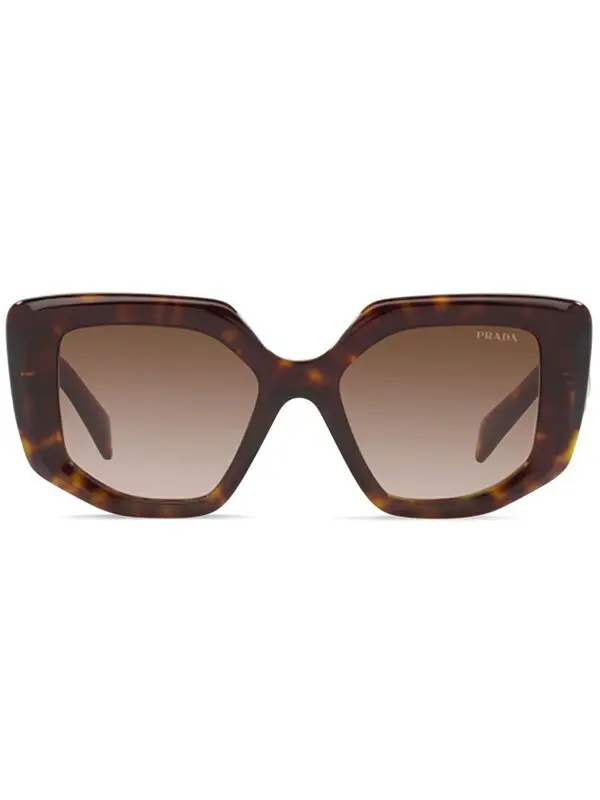 Prada Tortoiseshell-effect Square Sunglasses - Brown