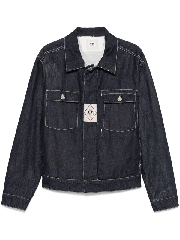 C.P. COMPANY Logo-patch Denim Jacket - Blue