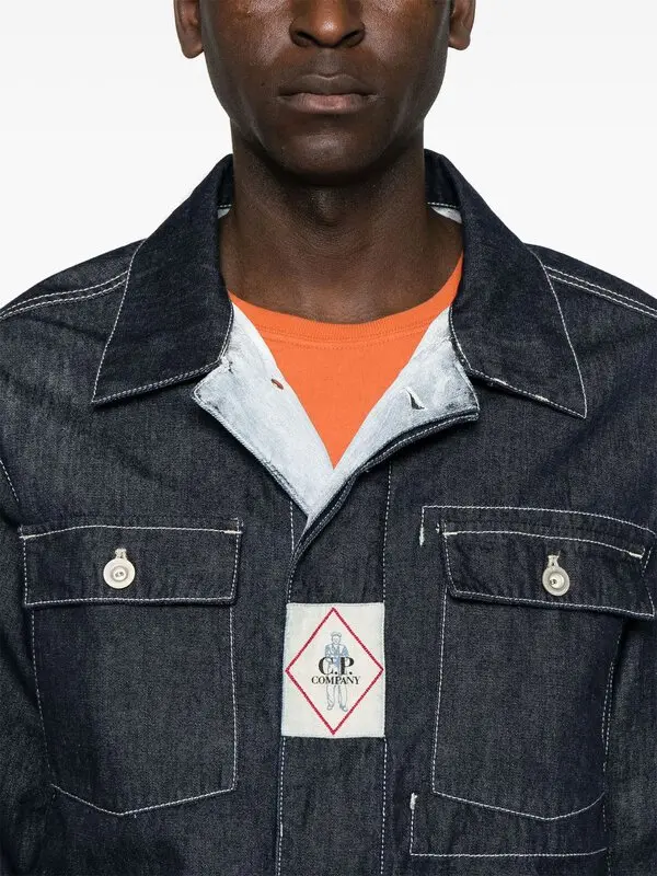 C.P. COMPANY Logo-patch Denim Jacket - Blue