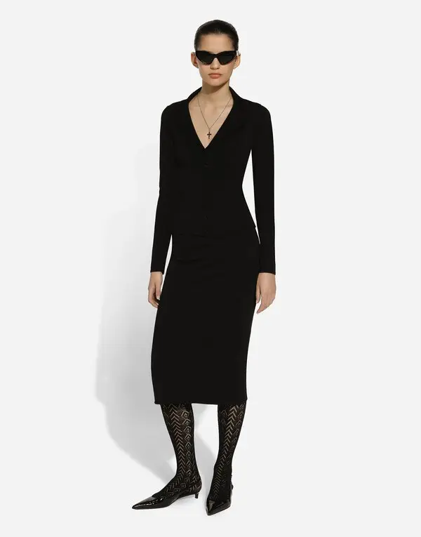 Dolce & Gabbana Stretch Viscose Knit Pencil Skirt - Black