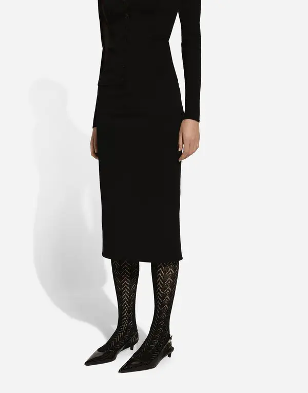 Dolce & Gabbana Stretch Viscose Knit Pencil Skirt - Black