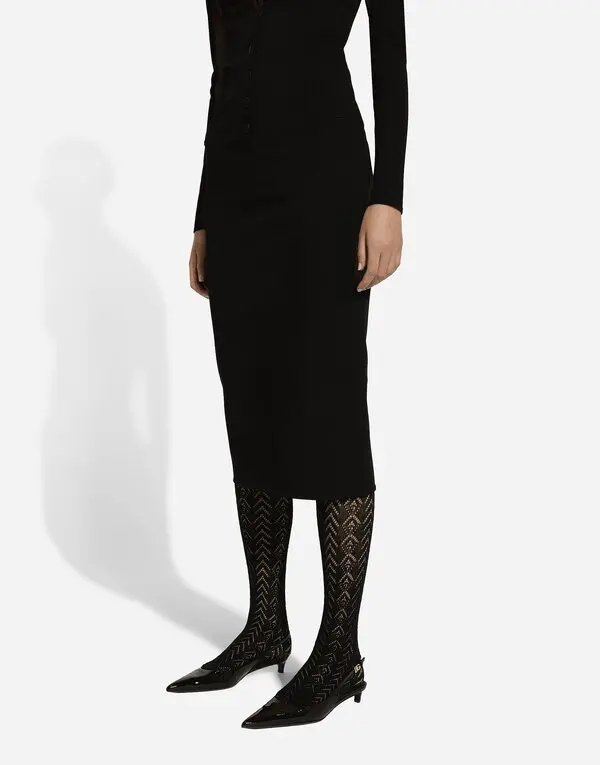 Dolce & Gabbana Stretch Viscose Knit Pencil Skirt - Black