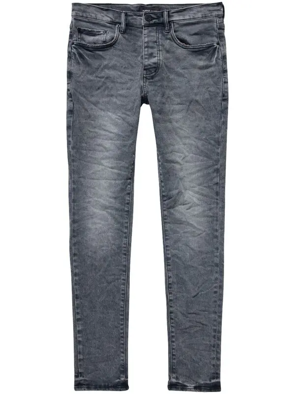 PURPLE BRAND Faded Low-rise Jeans - Black