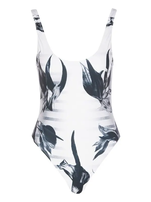Jean Paul Gaultier Graphic-print One-piece - White