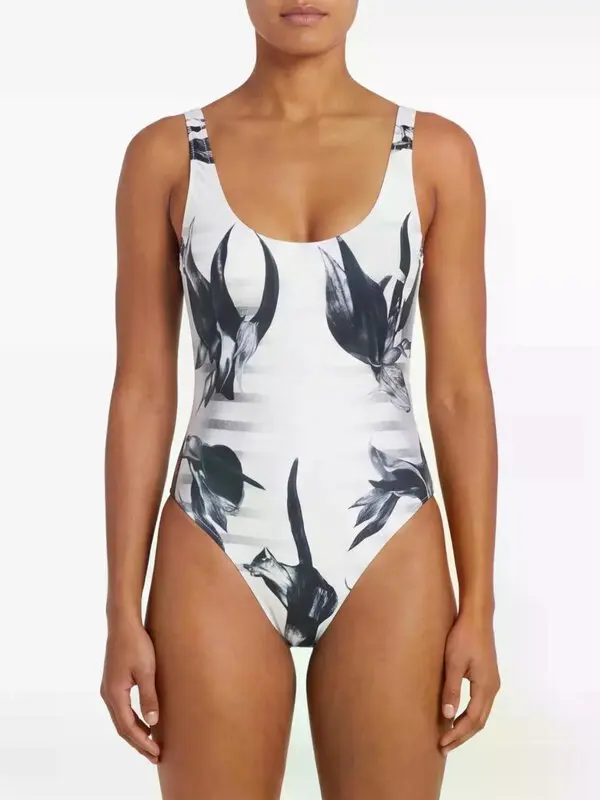 JEAN PAUL GAULTIER Graphic-print One-piece - White