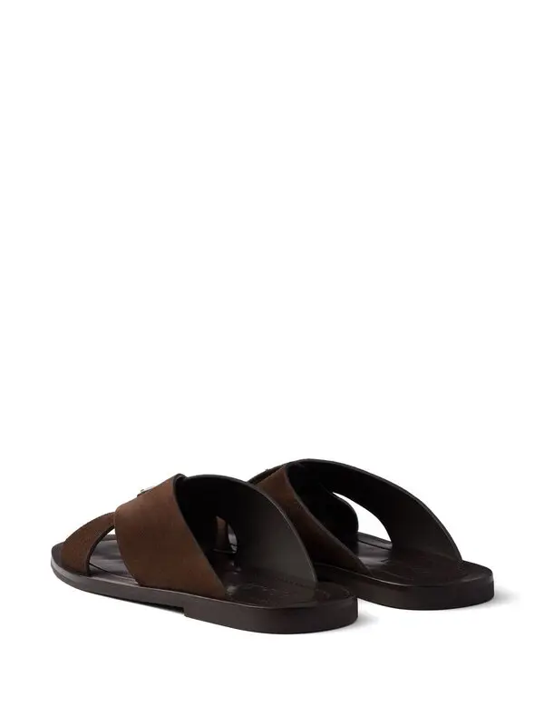 Prada Suede Crisscross Slides