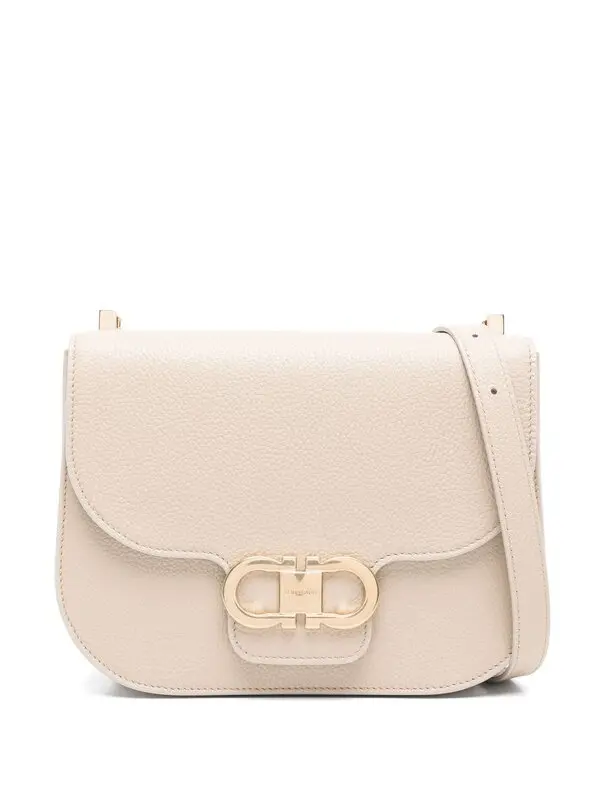 FERRAGAMO Double Gancini Cross Body Bag - Neutrals