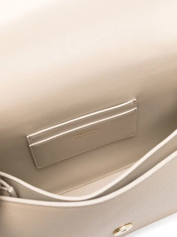 FERRAGAMO Double Gancini Cross Body Bag - Neutrals