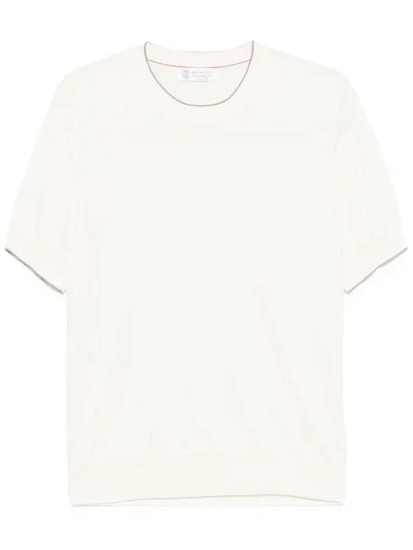 Brunello Cucinelli Fine-knit T-shirt - Neutrals
