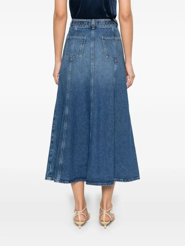 TWINSET Oval T-belt Denim Maxi Skirt